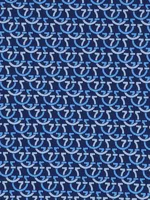 FERRAGAMO Silk Gancini Circle Print Cravat - Blue
