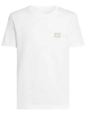 Dolce & Gabbana Cotton T-shirt With Plaque - White