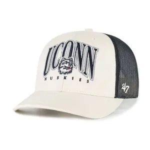 '47 Uconn Huskies Drawbridge Trucker Adjustable Hat - Natural