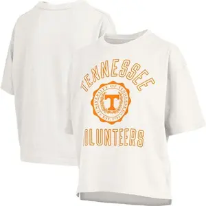 PRESSBOX Tennessee Volunteers Motley Crew Bishop Waist Length Oversized Slub T-shirt - White