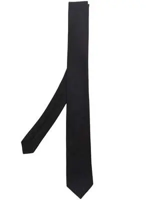 Saint Laurent Signature Evening" Skinny Tie In Silk Grosgrain - Black