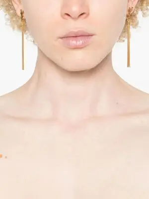 Saint Laurent Cassandre Tassel Metal Earrings - Silver