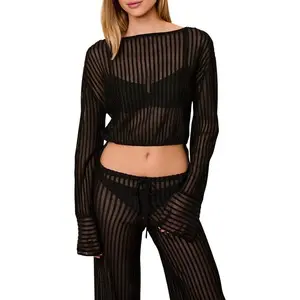 Solid & Striped Athena Cover-up Top - Noir
