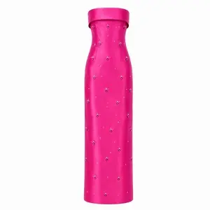 GUSHKA Fuchsia Green Embellished Column Gown - Pink