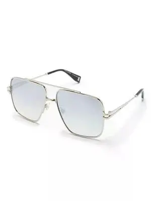 Marc Jacobs Navigator-frame Mirrored-lenses Sunglasses - Grey