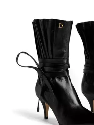 Dsquared2 Logo Plaque Leather Boots
