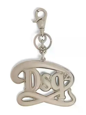 Dsquared2 Logo Plaque Keyring - Silver