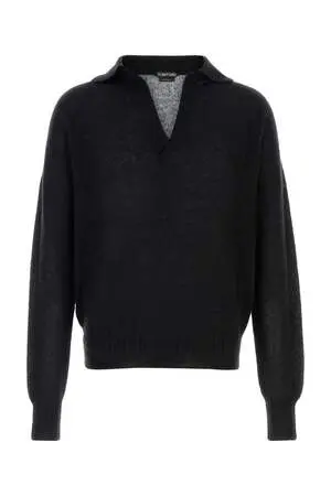 TOM FORD Cashmere Blend Polo Shirt - Black