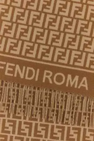 Fendi Embroidered Wool Blend Scarf