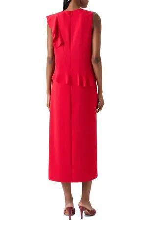 Akris Laser-cut Ruffle Column Gown