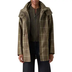 Akris Plaid Techno Taffeta Hooded Jacket