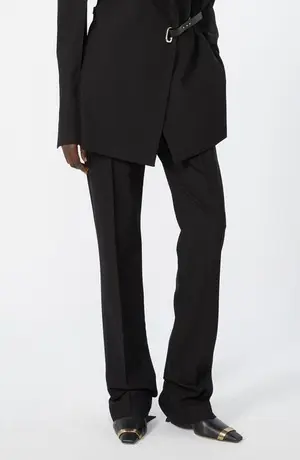 Sportmax Zip Cuff Stretch Twill Straight Leg Pants