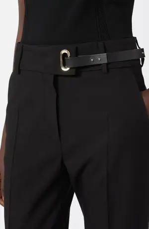 Sportmax Zip Cuff Stretch Twill Straight Leg Pants