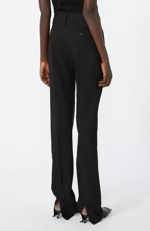 Sportmax Zip Cuff Stretch Twill Straight Leg Pants