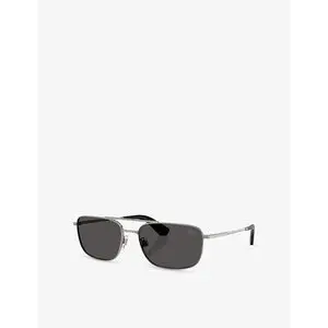 Burberry Be3170 Rectangular-frame Metal Sunglasses
