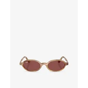 Ray-ban Rb4472 Oval-frame Injected Sunglasses - Brown