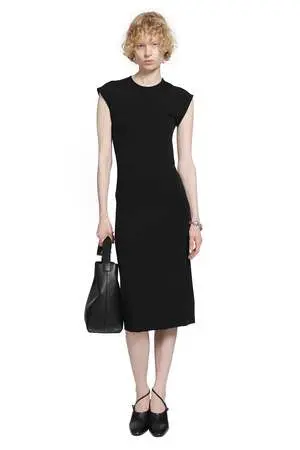 JIL SANDER Lightweight Viscose Crewneck Dress
