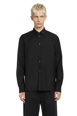 JIL SANDER Wool Mohair Canvas Shirt - Black