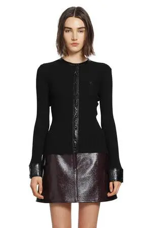 COURREGES Vinyl And Knit Cardigan