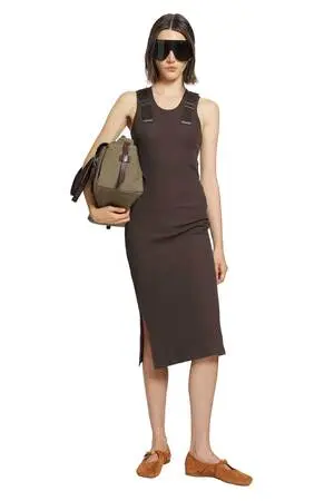 Loewe Dress In Stretch Cotton - Brown