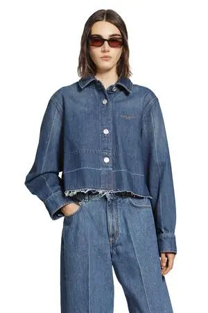 Givenchy Cropped Denim Shirt - Blue