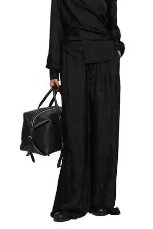 ANN DEMEULEMEESTER Nevi Lounge Pants In Paisley Satin - Black