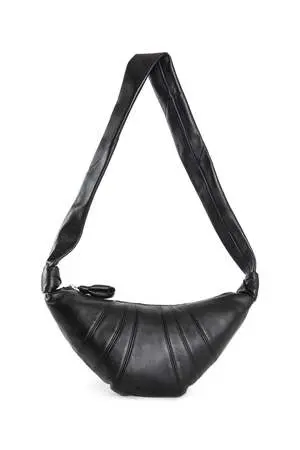 LEMAIRE Small Croissant Bag In Leather - Black