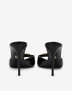 Dolce & Gabbana Patent Leather Mules With Dg Logo