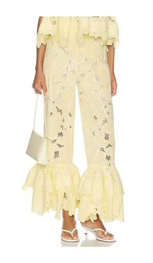 Celiab Eyelet Sequin Flare Pants