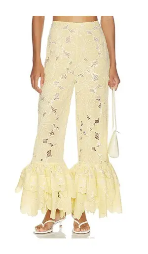 Celiab Eyelet Sequin Flare Pants