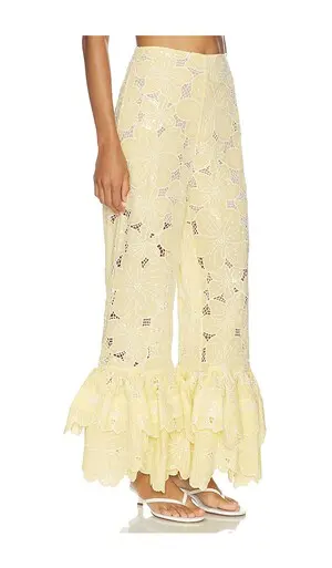Celiab Eyelet Sequin Flare Pants