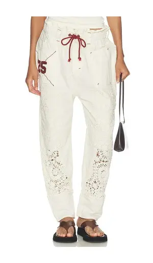 Free People Crafted Lace Detail Trousers