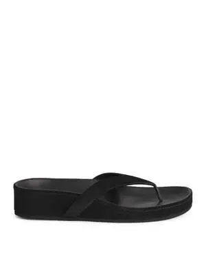 Phoebe Philo Round Leather Flip Flop - Black