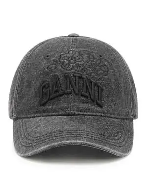 GANNI Embroidered Denim Cap
