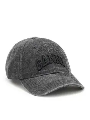 GANNI Embroidered Denim Cap