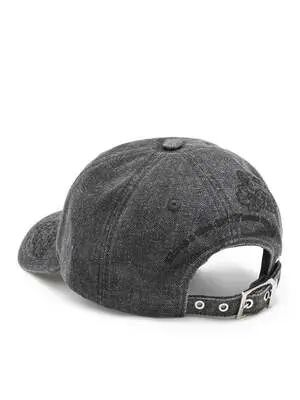 GANNI Embroidered Denim Baseball Cap - Multicolor
