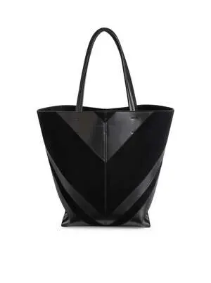 Phoebe Philo Black Suede Pot Cabas Tote Bag - Multicolor