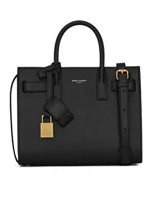 Saint Laurent Smooth Leather Sac De Jour Bag Nano - Black