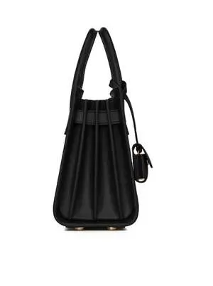 Saint Laurent Smooth Leather Sac De Jour Bag Nano - Black