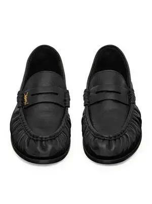 Saint Laurent Le Loafer Soft Moccasins In Polished Leather - Black