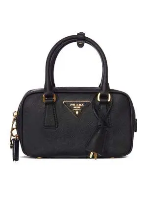 Prada Mini Galleria Leather Bag - Black