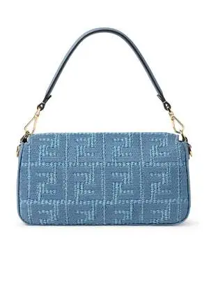 Fendi Baguette Bag In Woven Raffia With Ff Embroidery - Multicolor