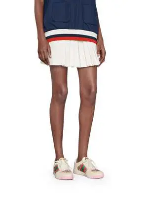 Gucci Screener Sneakers With Crystals And Vintage Web Ribbon - Multicolor