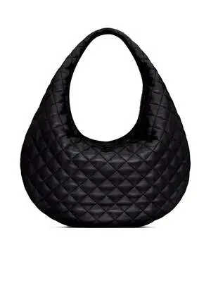 Saint Laurent Icare Hobo Bag In Quilted Nappa Leather - Black
