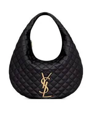 Saint Laurent Icare Hobo Bag In Quilted Nappa Leather - Black