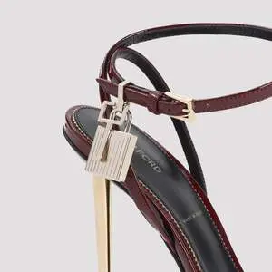 TOM FORD Patent Leather Stiletto Sandals With Padlock Charm