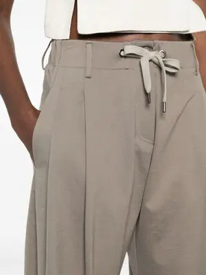 Brunello Cucinelli Wide Leg Drawstring Waist Trousers - Multicolor