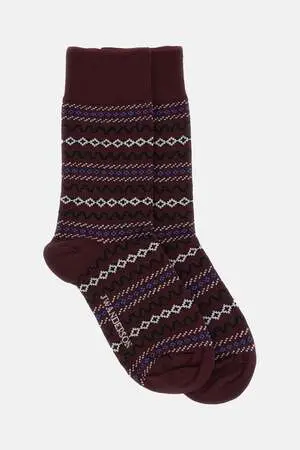 JW Anderson Fair Isle Knit Wool Blend Crew Socks - Multicolor
