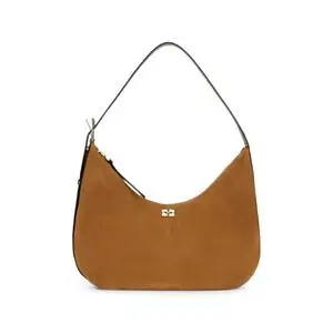 GANNI Suede Shoulder Bag - Brown