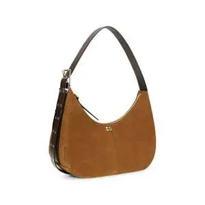 GANNI Suede Shoulder Bag - Cream